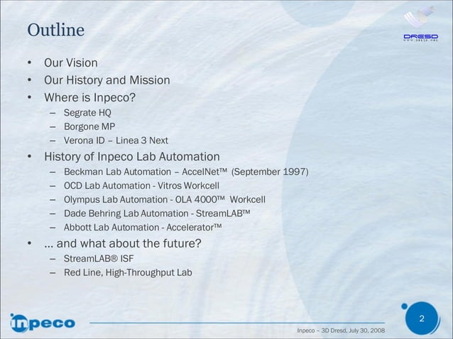 3rd 3DDRESD: Inpeco Overview | PPT