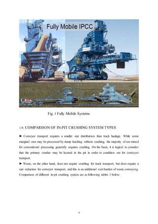 In pit crusher conveyour system | DOCX