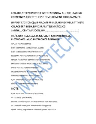 EEE INPLANT TRAINING IN CHENNAI-ELECTRICAL INPLANT TRAINING | DOCX