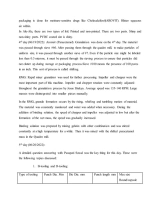 in plant training at arrow pharmaceuticals pvt ltd Bhaktapur | PDF