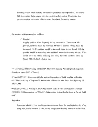 in plant training at arrow pharmaceuticals pvt ltd Bhaktapur | PDF