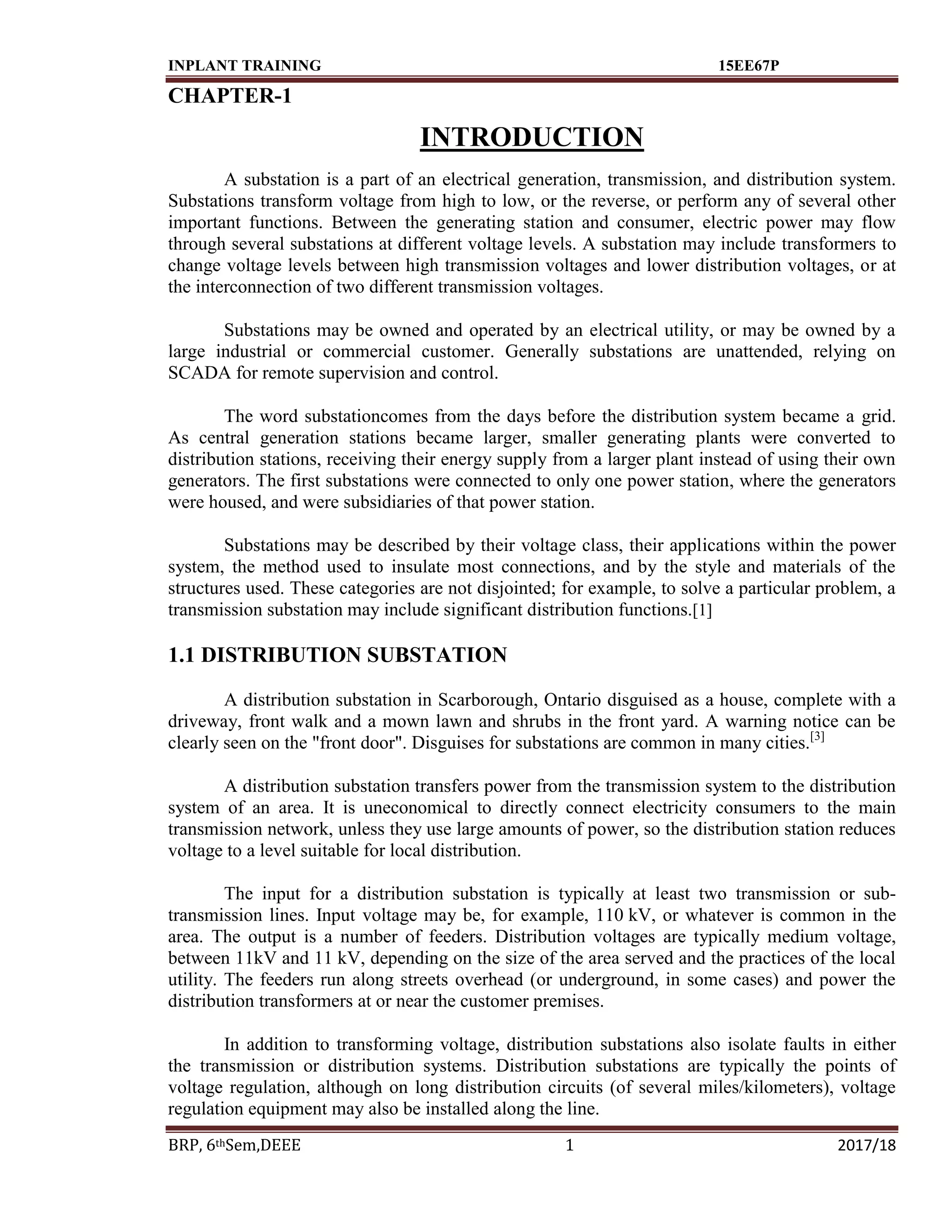 Inplant training about 110kv/11kv substation | PDF