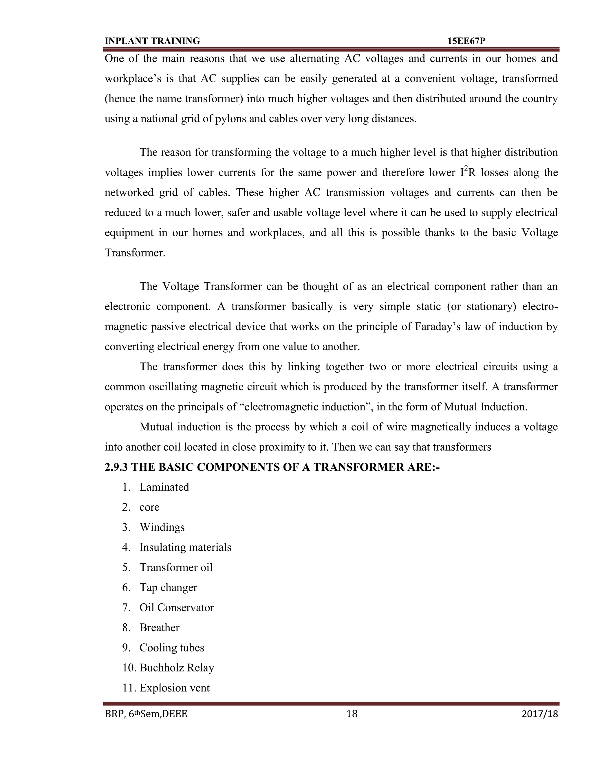 Inplant training about 110kv/11kv substation | PDF