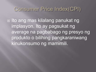Inplation and cpi(ppt) 3rd q | PPTX