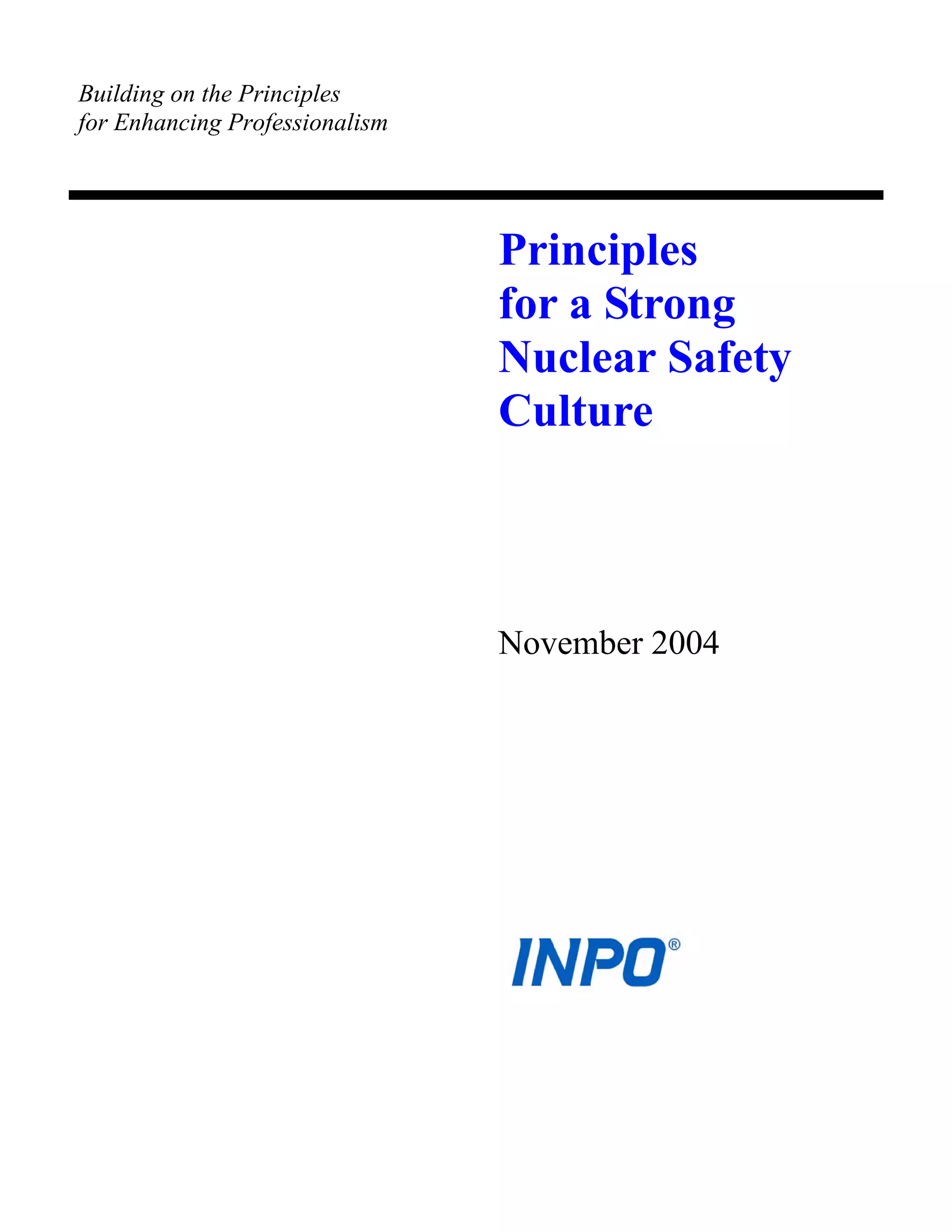 Inpo principles safetyculture | PDF