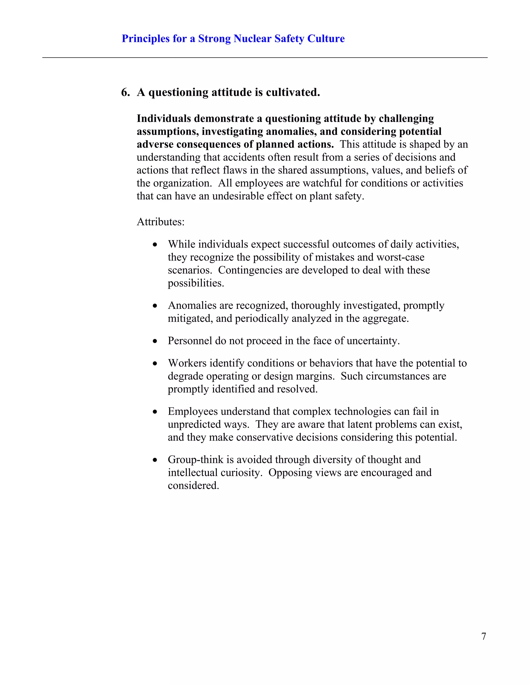 Inpo principles safetyculture | PDF