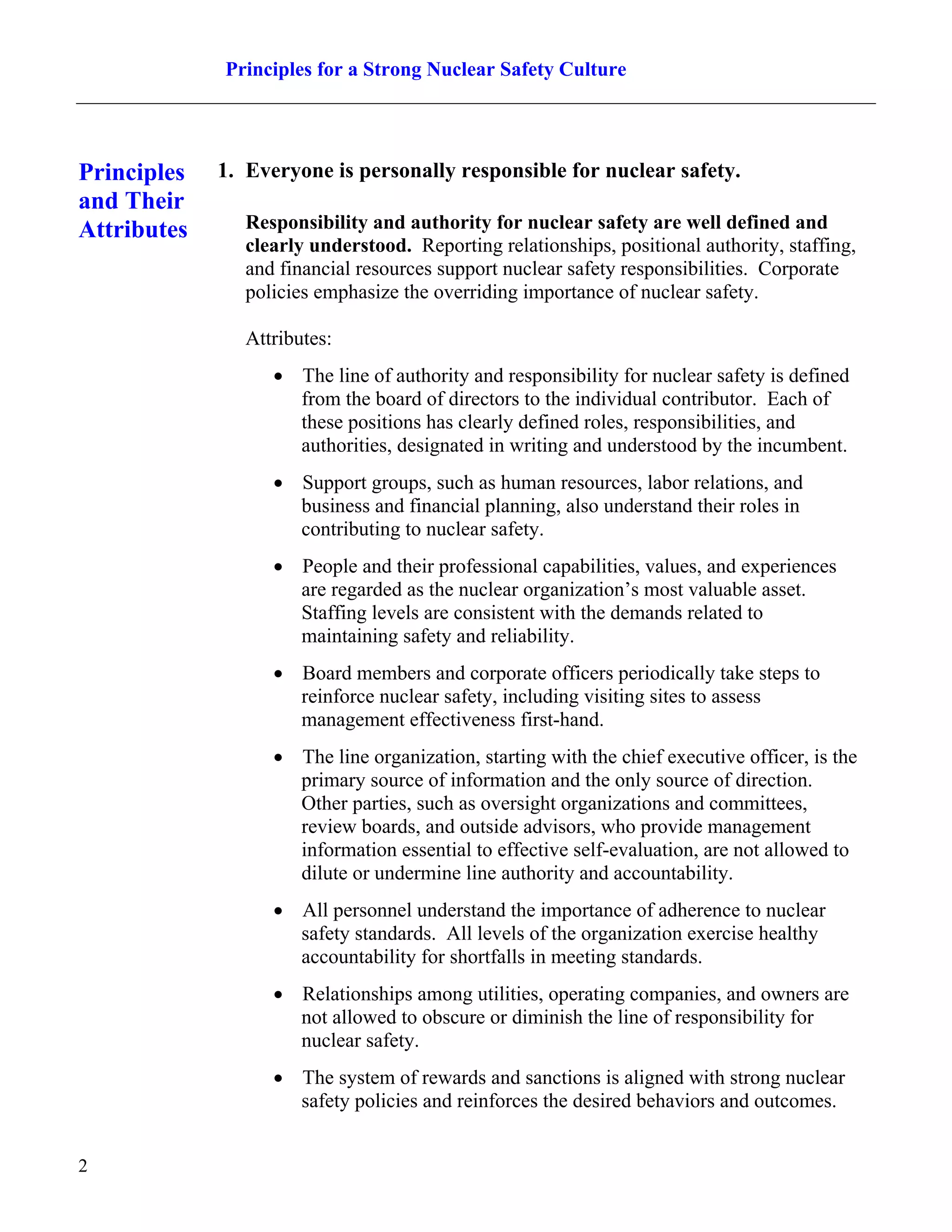 Inpo principles safetyculture | PDF