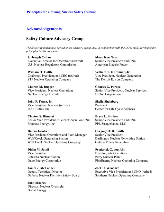 Inpo principles safetyculture | PDF | Free Download