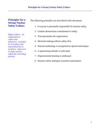 Inpo principles safetyculture | PDF