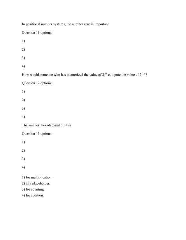 In positional number systems- the number zero is important Question 11.pdf