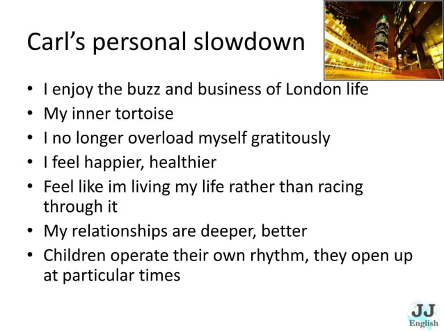 In Praise of Slowness - Summary and Conversation Lesson | PPTX