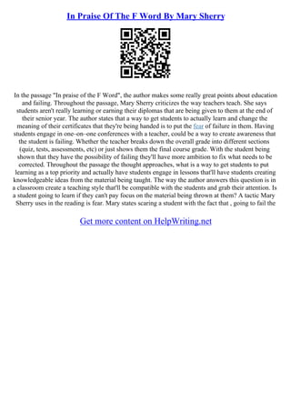 In Praise Of The F Word Essay | PDF