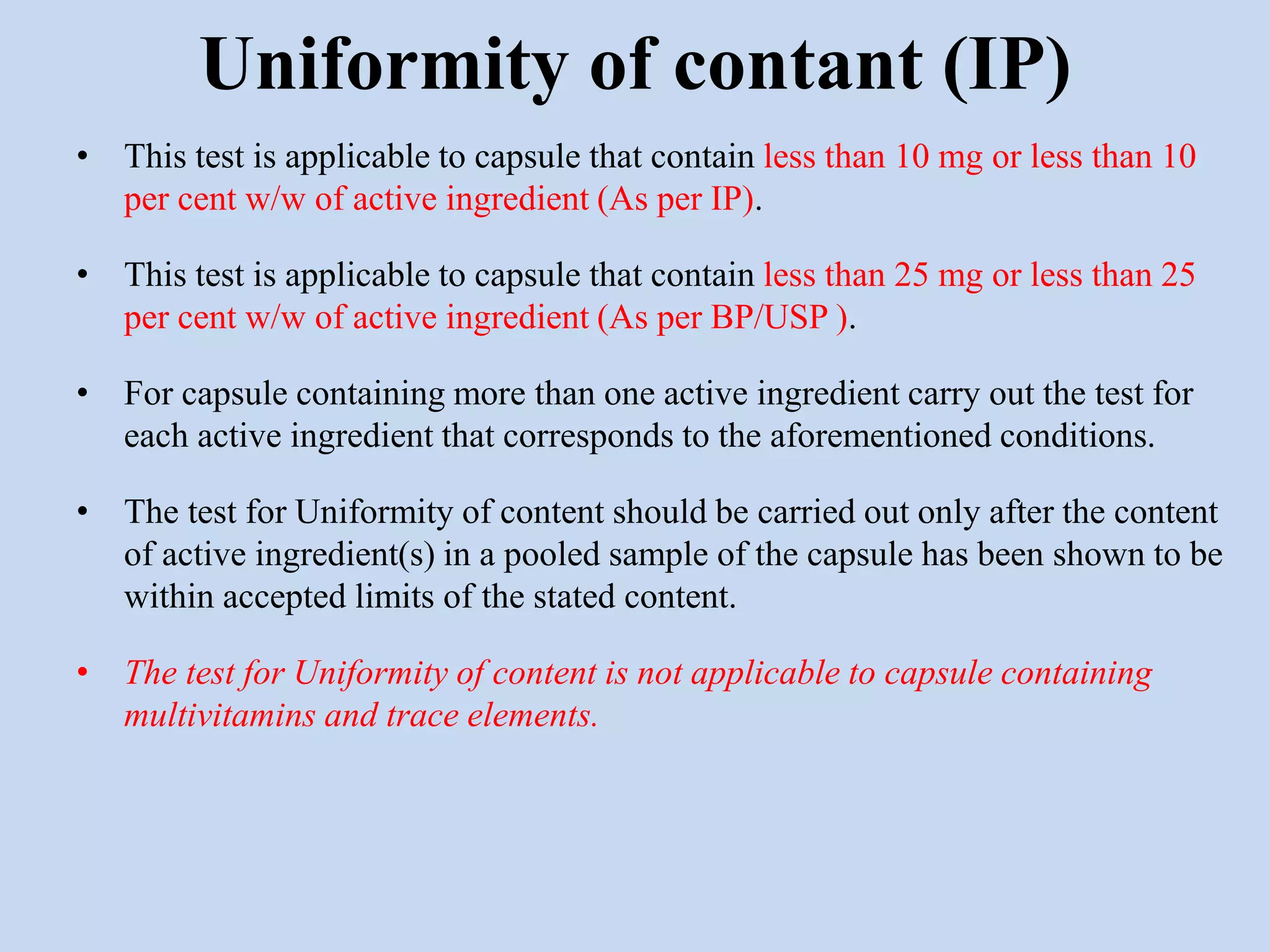Inprocess as per usp ip bp capsule | PPTX