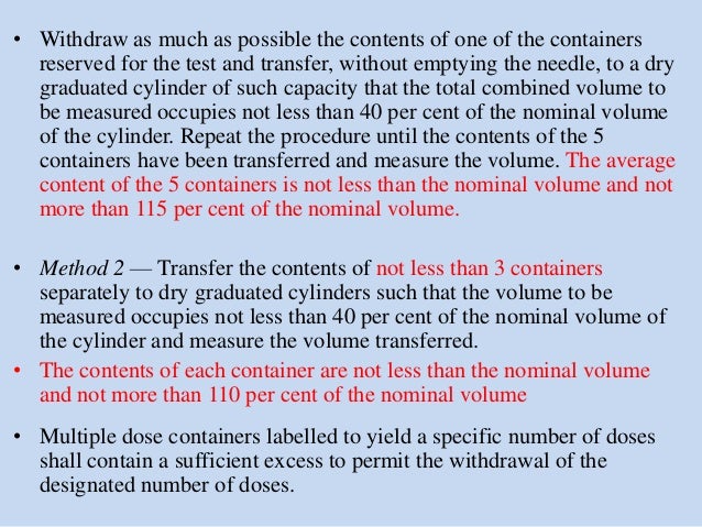 Inprocess as per usp ip bp injection