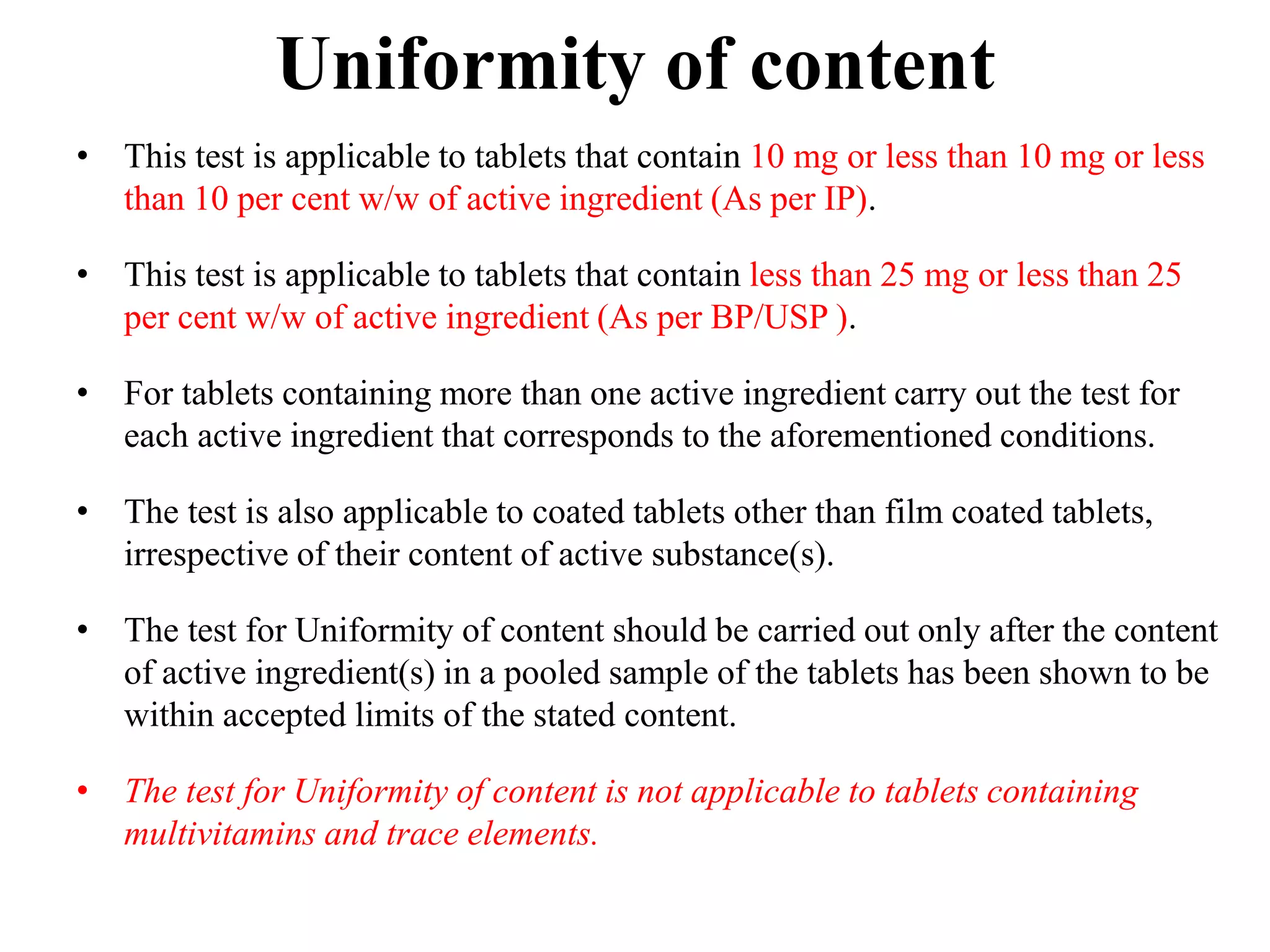 Inprocess as per usp ip bp tablets | PPTX