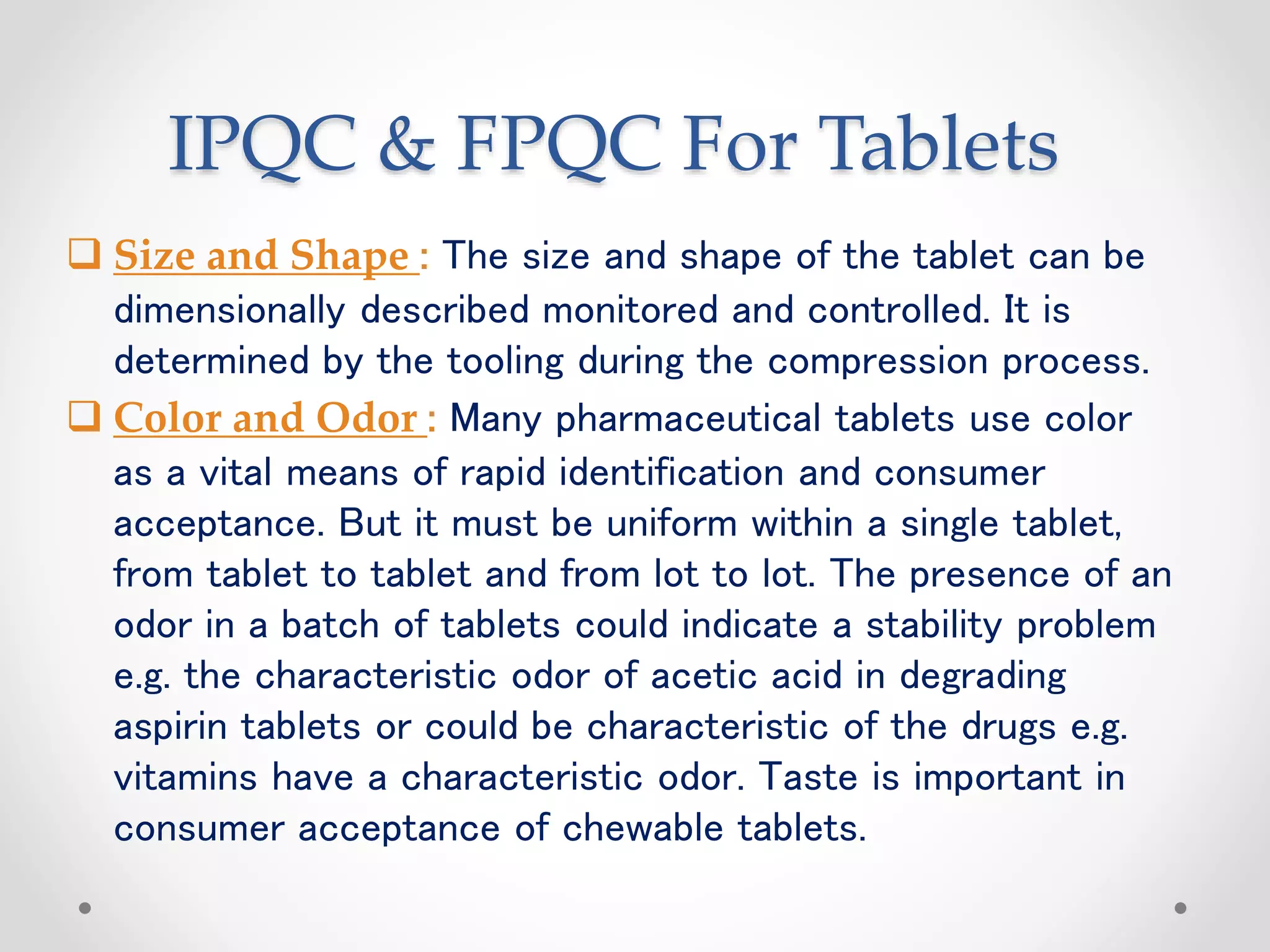In process & finished products quality control test for pharmaceuticals ...
