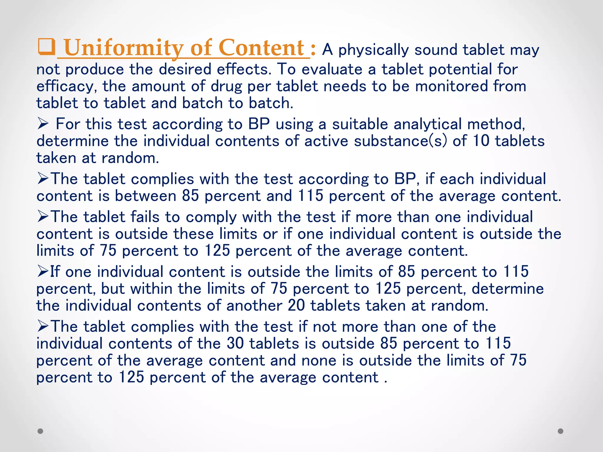 In process & finished products quality control test for pharmaceuticals ...