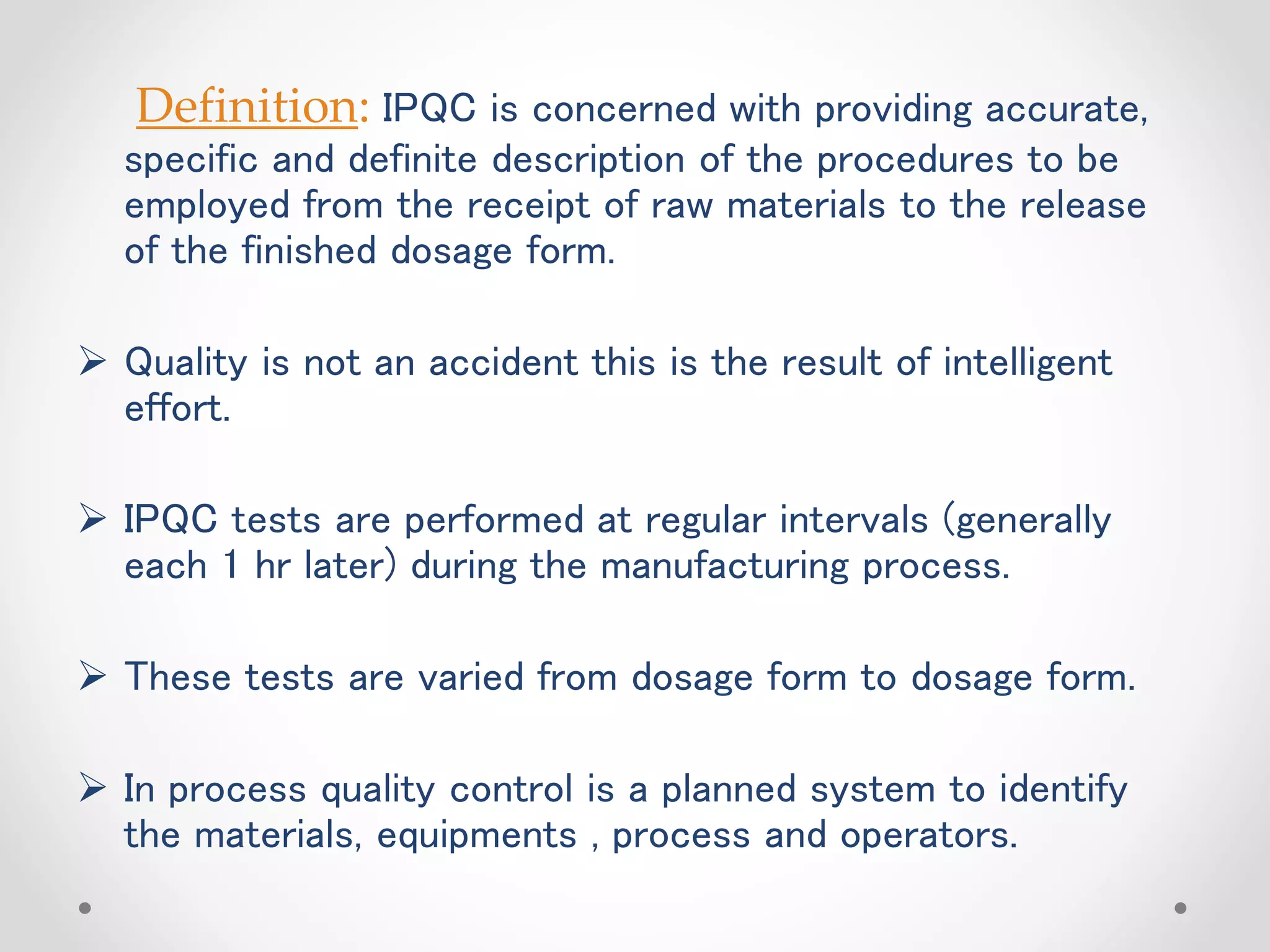 In process & finished products quality control test for pharmaceuticals ...