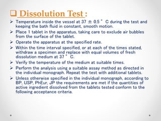 In process & finished products quality control test for pharmaceuticals ...