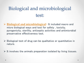 In process & finished products quality control test for pharmaceuticals ...