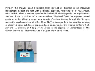 In process & finished products quality control test of capsule | PPTX