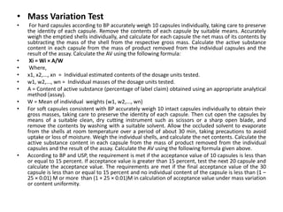 In process & finished products quality control test of capsule | PPTX