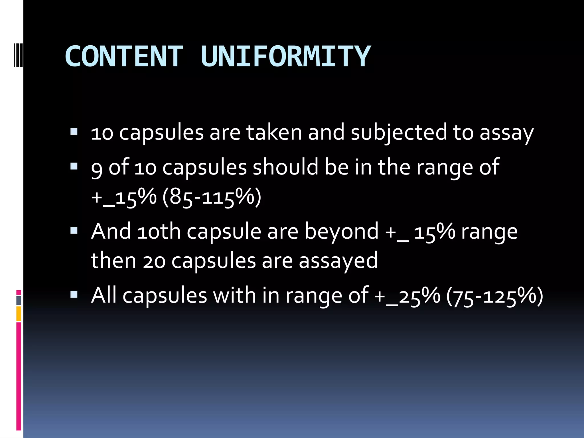 In process stability control test for capsule | PPTX