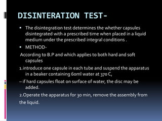 In process stability control test for capsule | PPTX