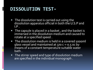In process stability control test for capsule | PPTX