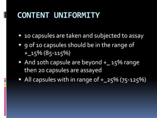 In process stability control test for capsule | PPTX