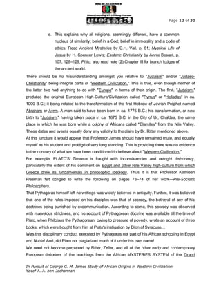 In Pursuit of George G. M. James Study of African Origins in Western ...