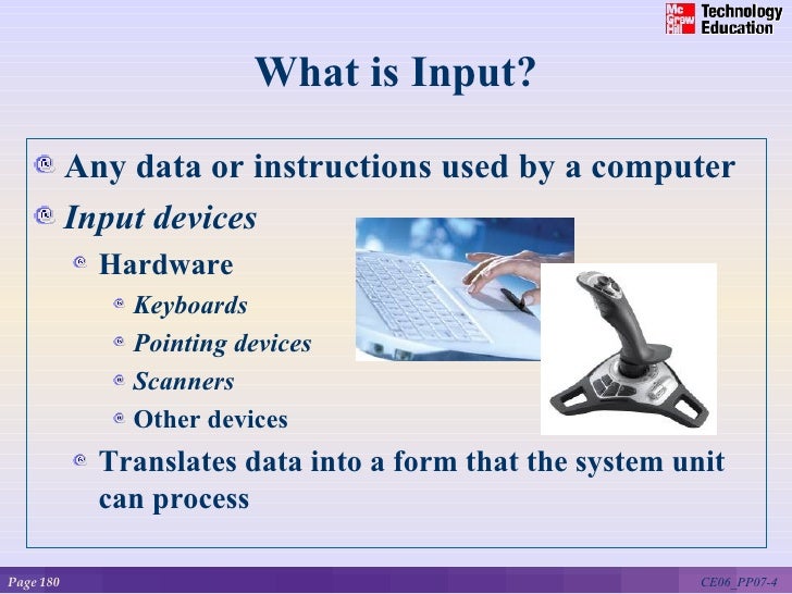 Input and outputs devices