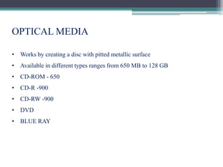 INPUT,OUTPUT AND STORAGE DEVICES | PPTX