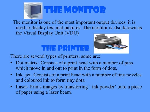Input a-nd-output-devices2883 | PPT | Computer Peripherals | Computing