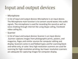 Input and output devices | PPT