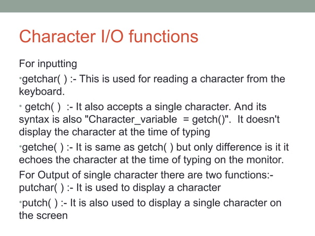 input/output function presentation.pptx. | PPT | Programming Languages ...