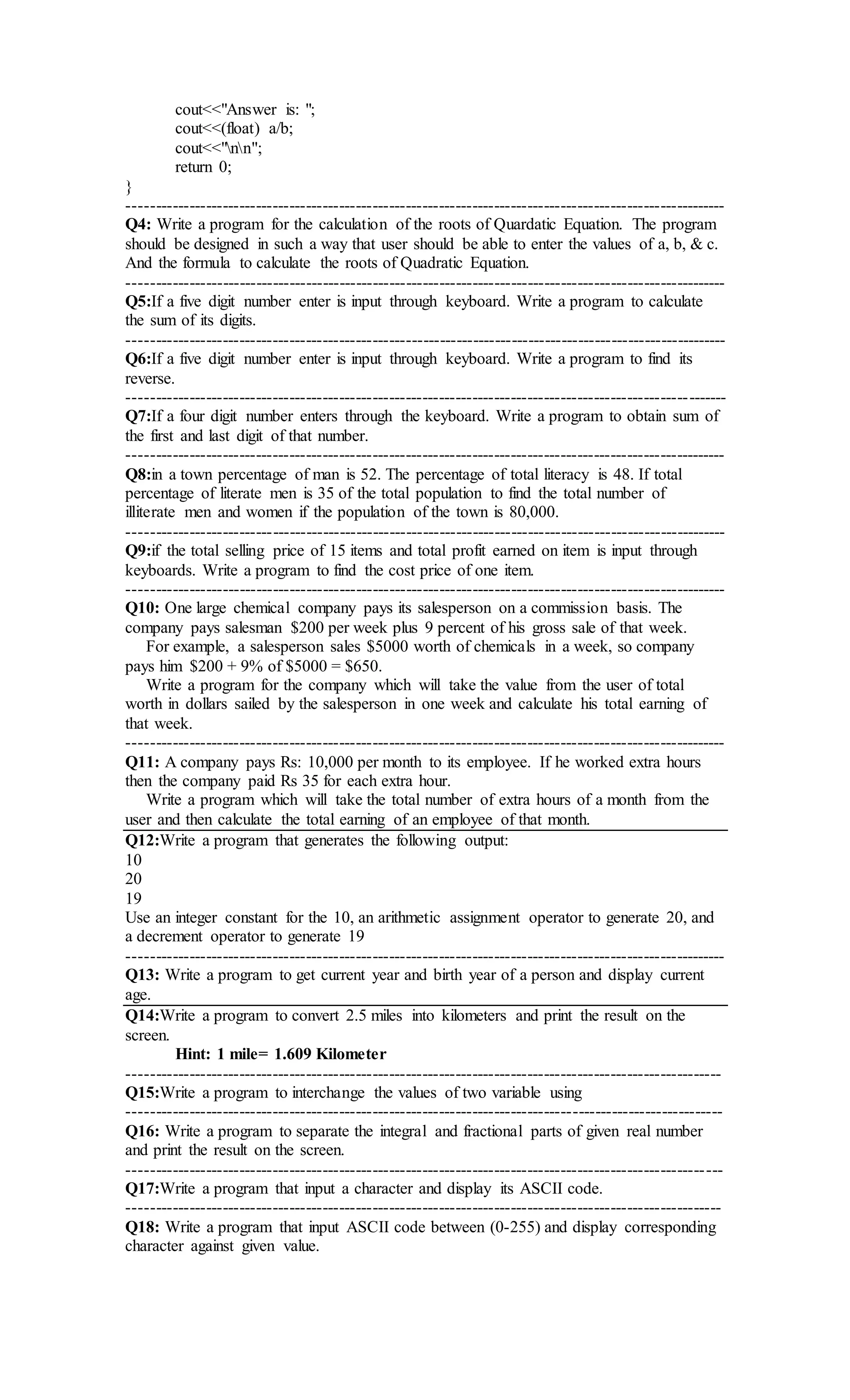 Input output | DOCX | Programming Languages | Computing