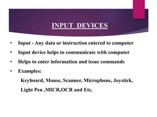 Input output-storage | PPTX | Computer Peripherals | Computing