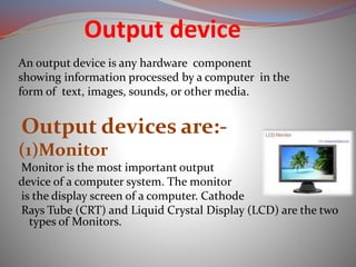 Input and output devices | PPT