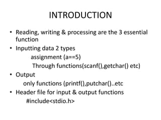 Input output functions | PPT