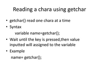 Input output functions | PPT
