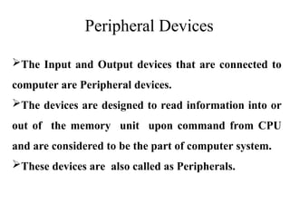 COMPUTER ORGANIZATION-Input-Output Organization | PPT