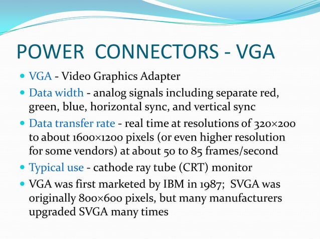 Input output ports and connectors | PPTX | Computing | Technology & Computing