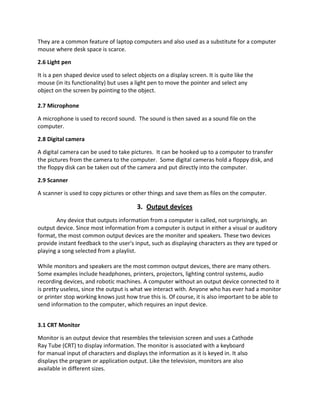 Input and output devices | DOCX