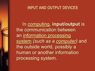 Input and output devices | PDF