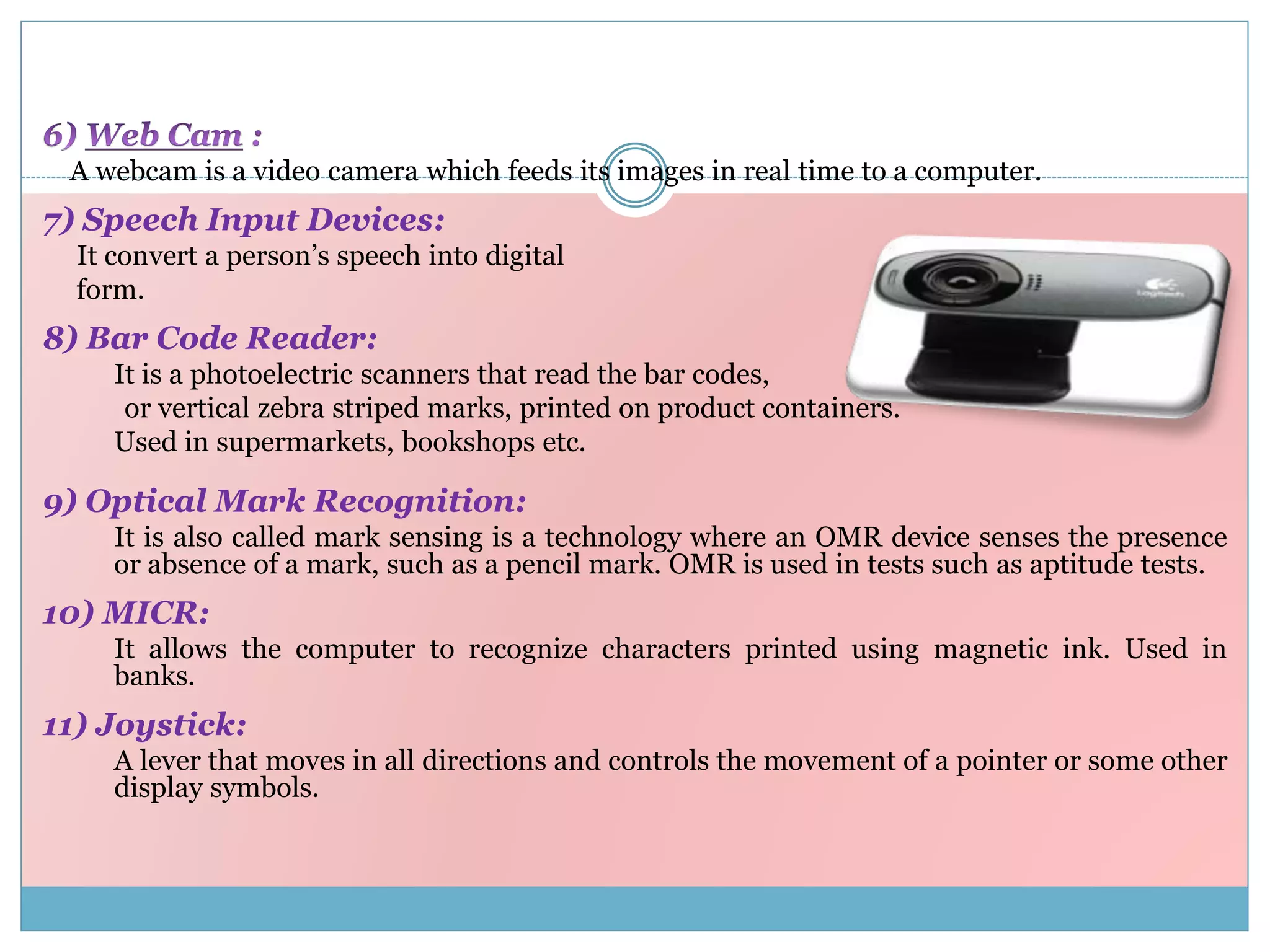 Input and output devices | PPTX | Computer Peripherals | Computing