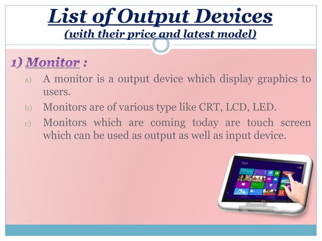 Input and output devices | PPTX | Computer Peripherals | Computing