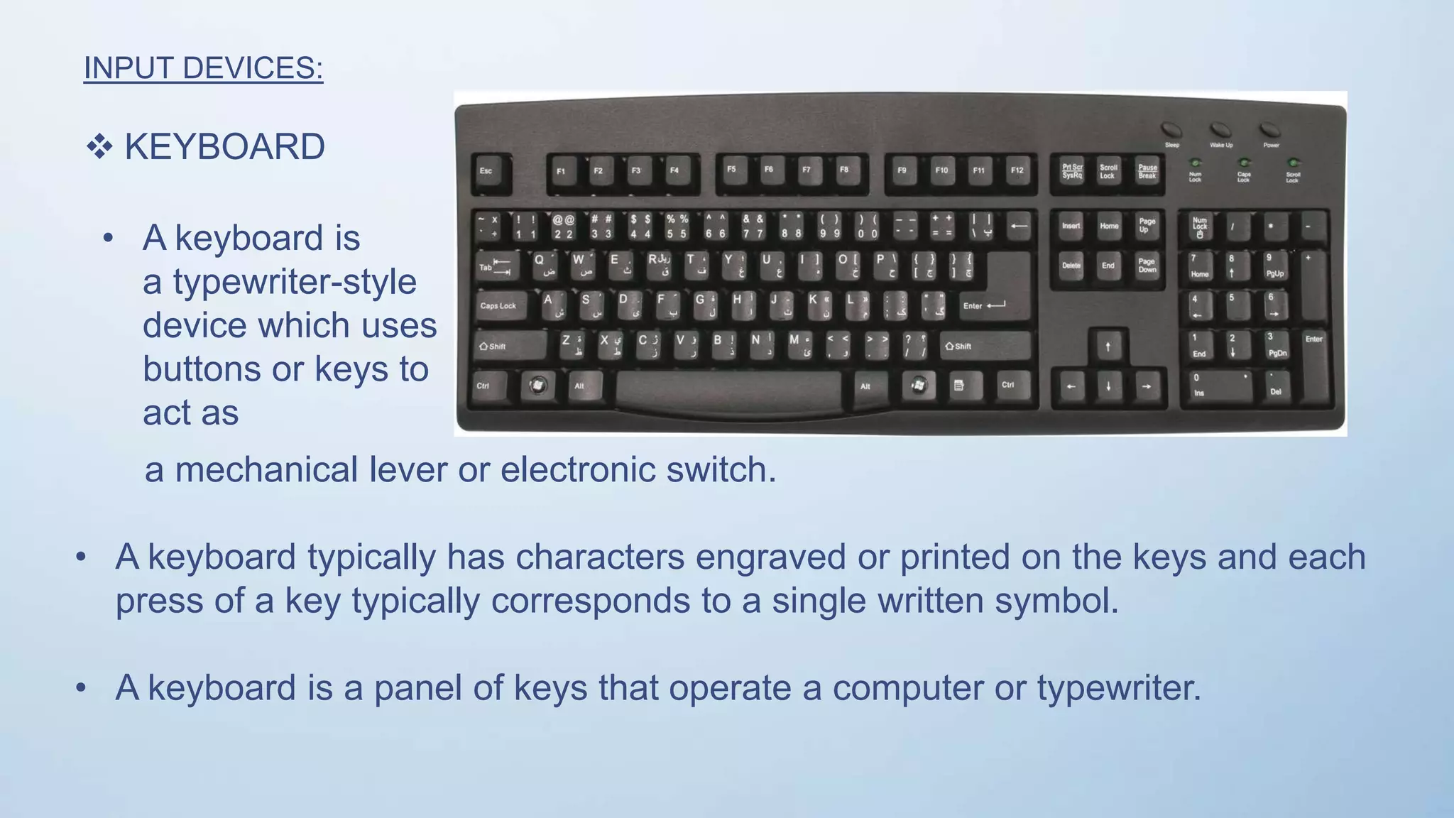 Input and Output Devices Class V | PPTX