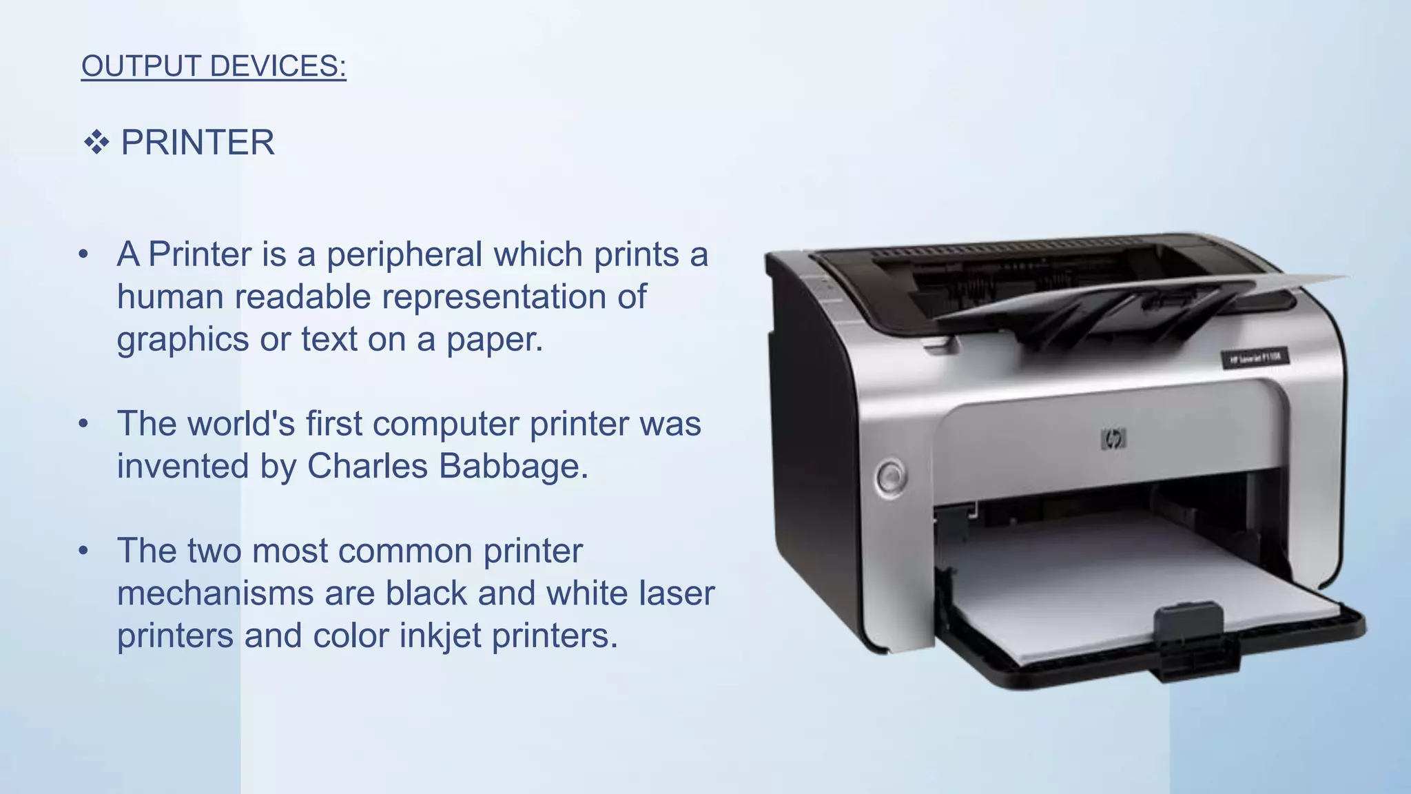 Input and Output Devices Class V | PPTX