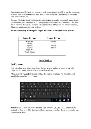 Assignment on Input and output devices | DOCX